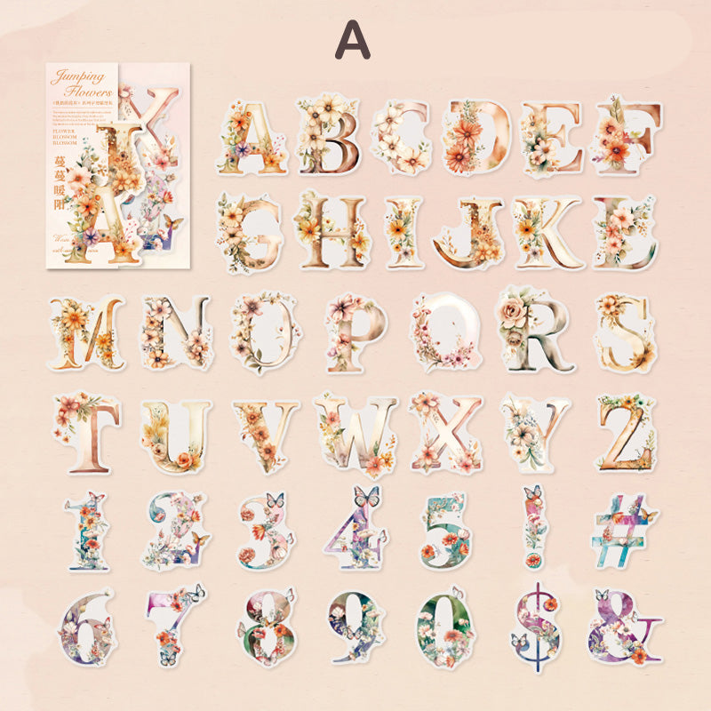 Alphanumeric Floral Stickers – ViVi Stationery