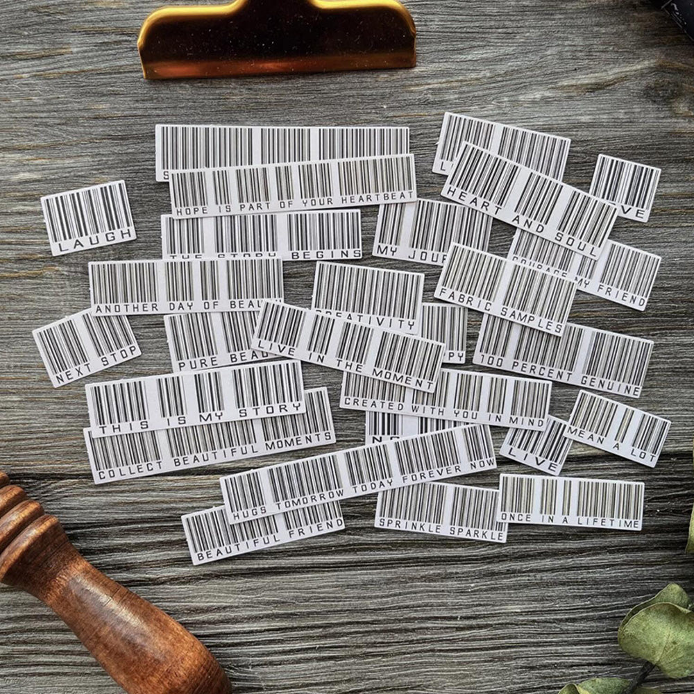 Barcode and Short Phrase Stickers for Junk Journal – ViVi Stationery