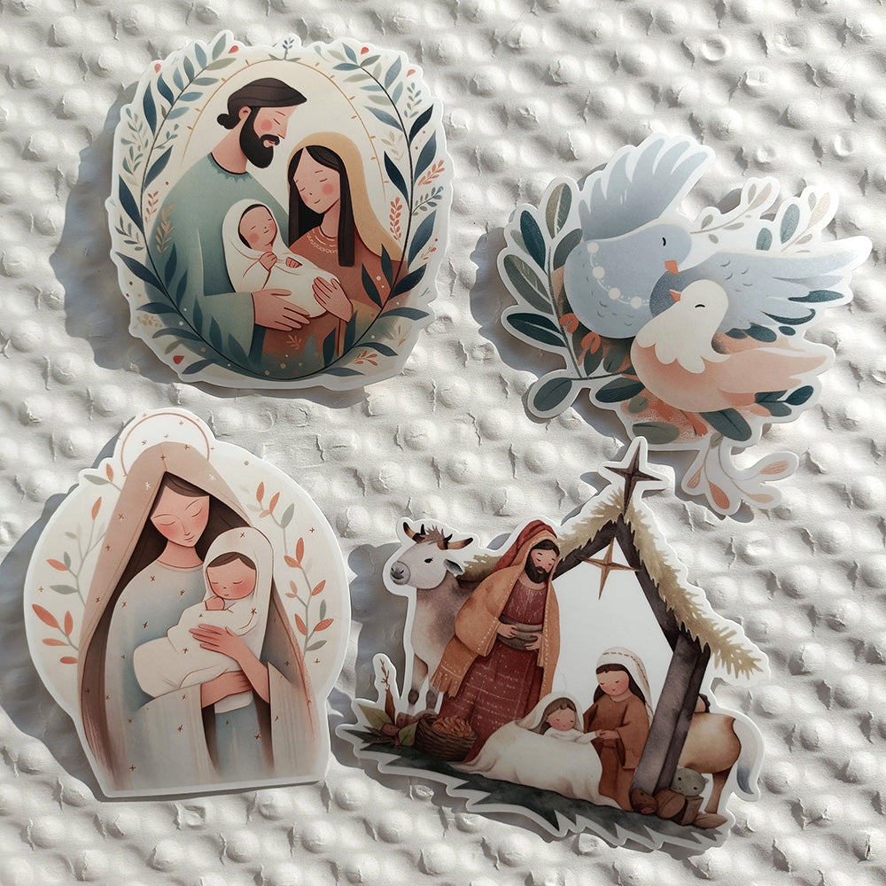 Cozy Nativity Scene Stickers – ViVi Stationery