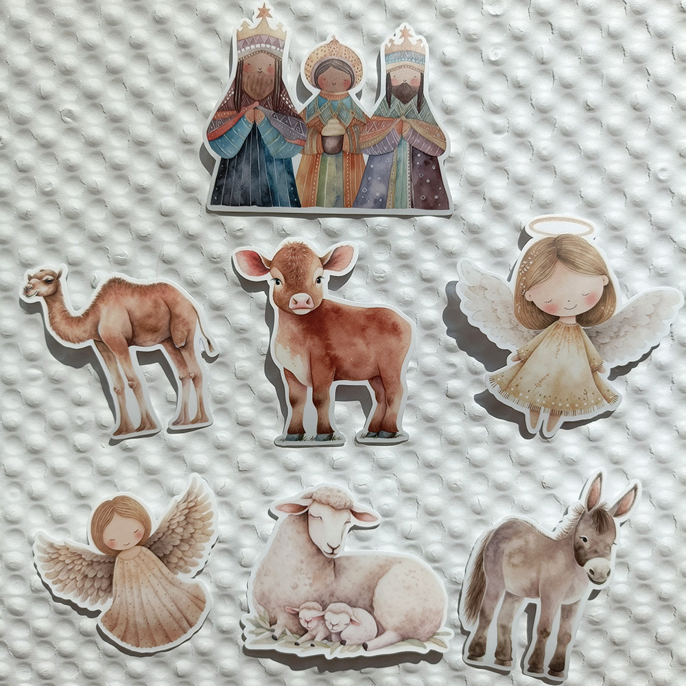 Cozy Nativity Scene Stickers – ViVi Stationery