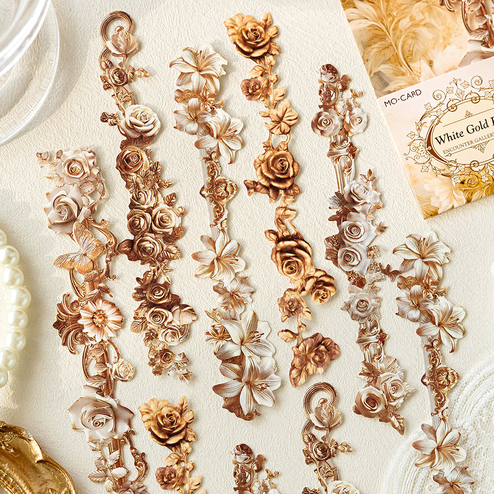 Embossed Strip Flower Sticker – ViVi Stationery