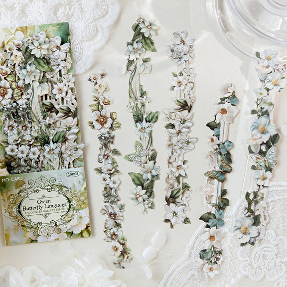 Embossed Strip Flower Sticker – ViVi Stationery