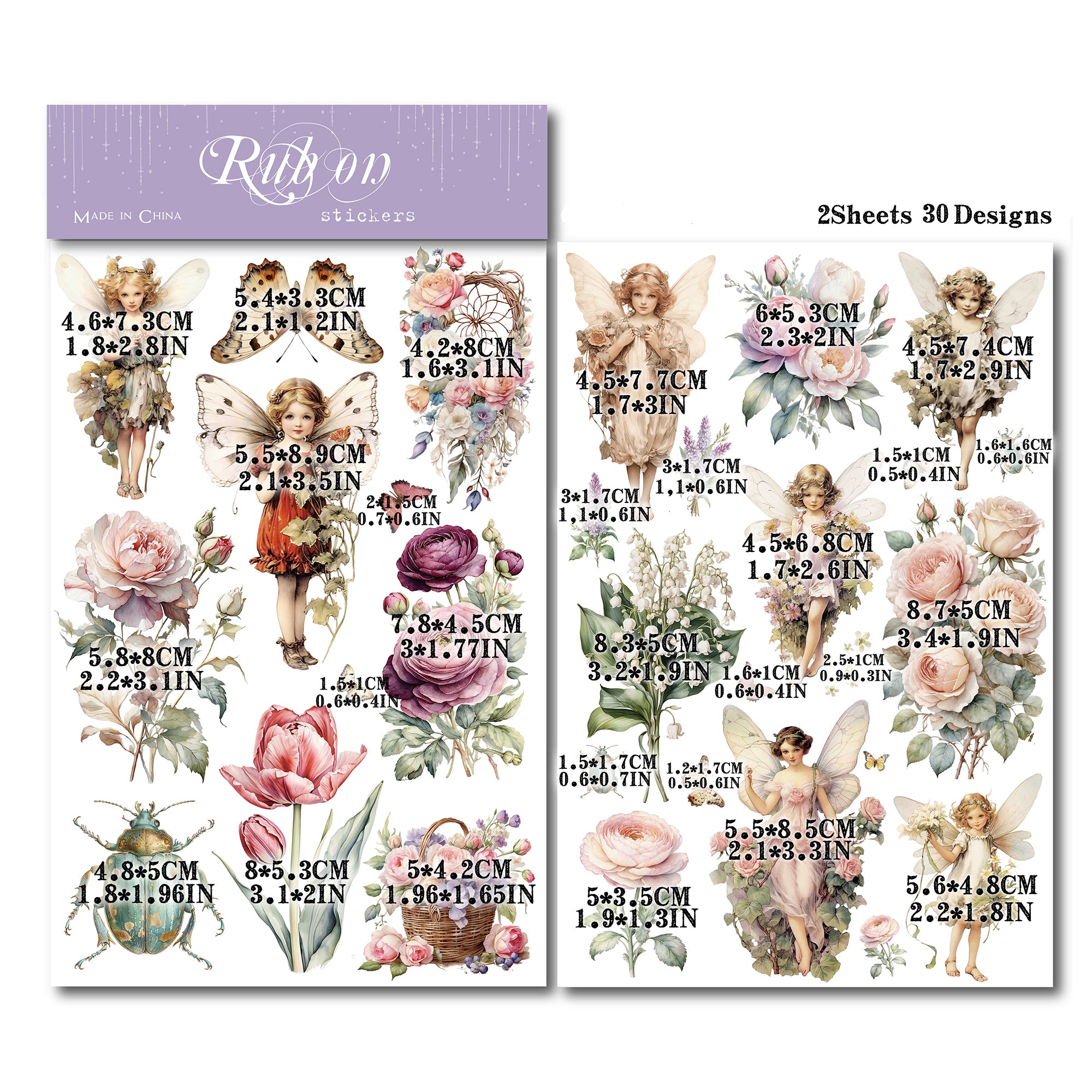 Fairy Flower Rub on Sticker – ViVi Stationery