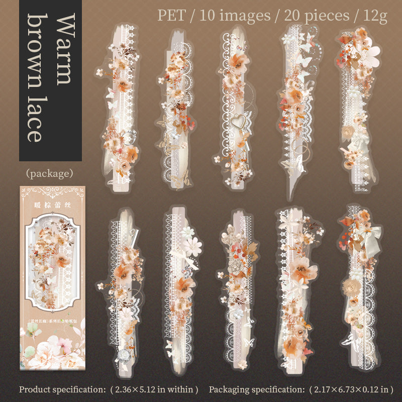 Flower Lace Long Strip Sticker – ViVi Stationery