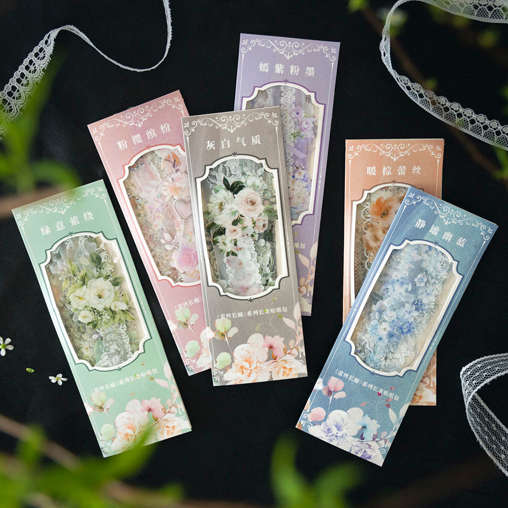 Flower Lace Long Strip Sticker – ViVi Stationery
