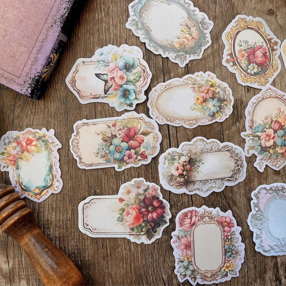 Gothic Flower Border Sticker – ViVi Stationery