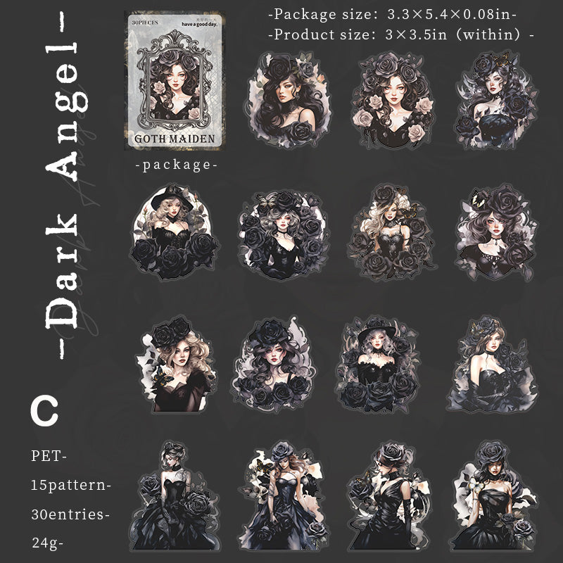 Gothic Girl Stickers – ViVi Stationery