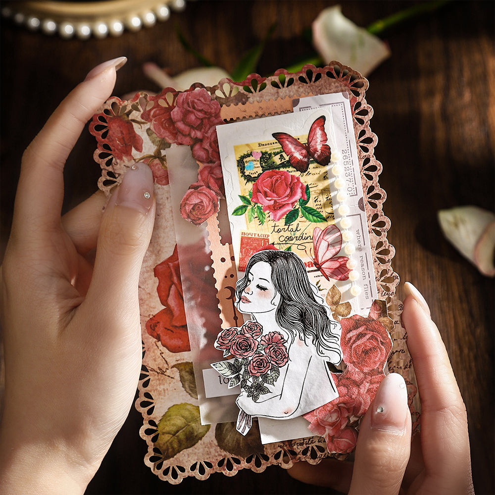 Rose Flower Scrapbook Paper – ViVi Stationery