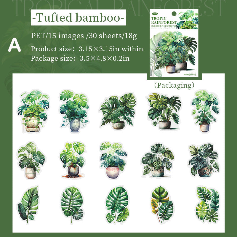Tropical Rainforest Plant Stickers – ViVi Stationery