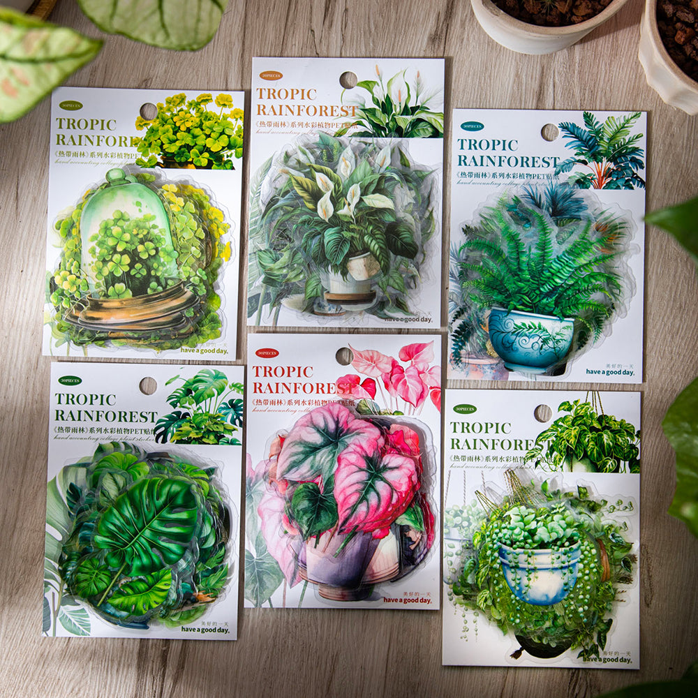 Tropical Rainforest Plant Stickers – ViVi Stationery