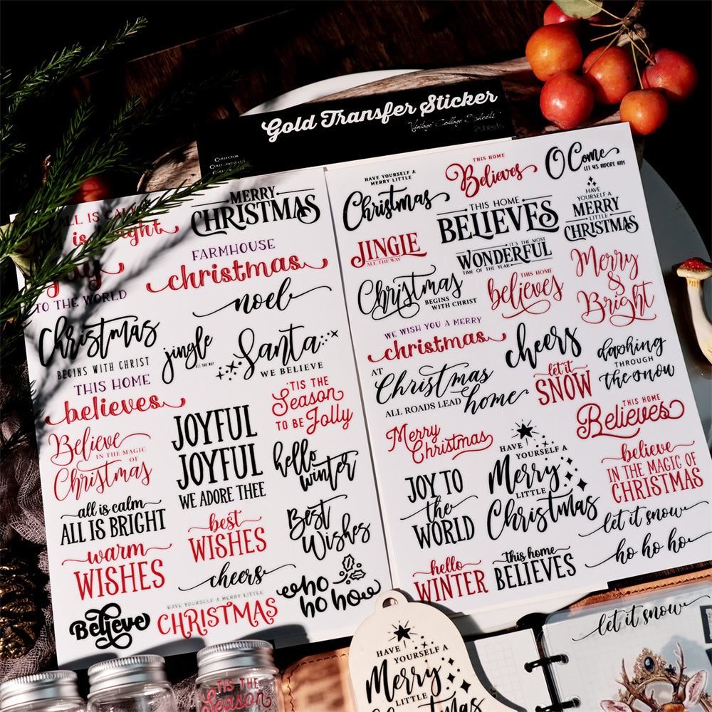 UV DTF Handwritten Christmas Phrases Transfer Stickers – ViVi Stationery