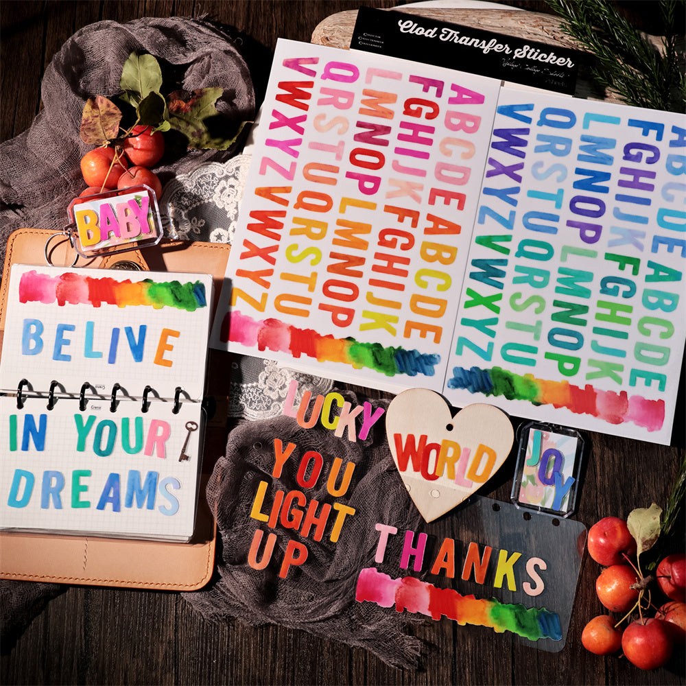 UV DTF Rainbow Letters Transfer Stickers – ViVi Stationery