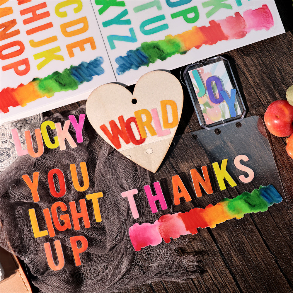 UV DTF Rainbow Letters Transfer Stickers – ViVi Stationery