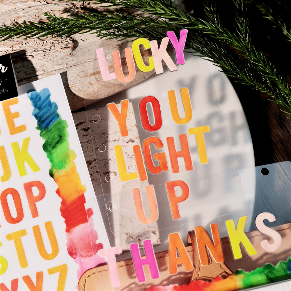 UV DTF Rainbow Letters Transfer Stickers – ViVi Stationery