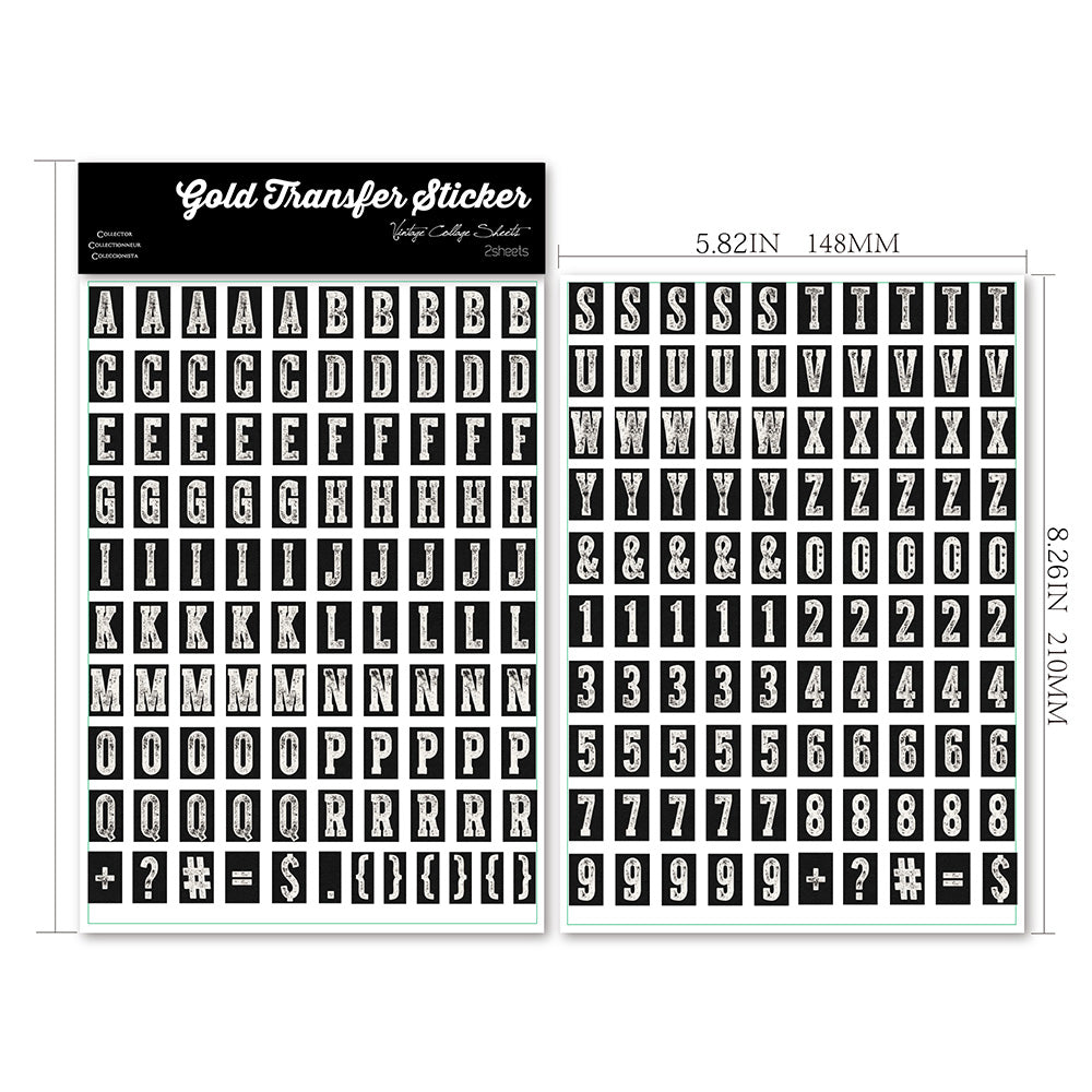UV DTF Vintage Letters & Numbers Transfer Stickers – ViVi Stationery
