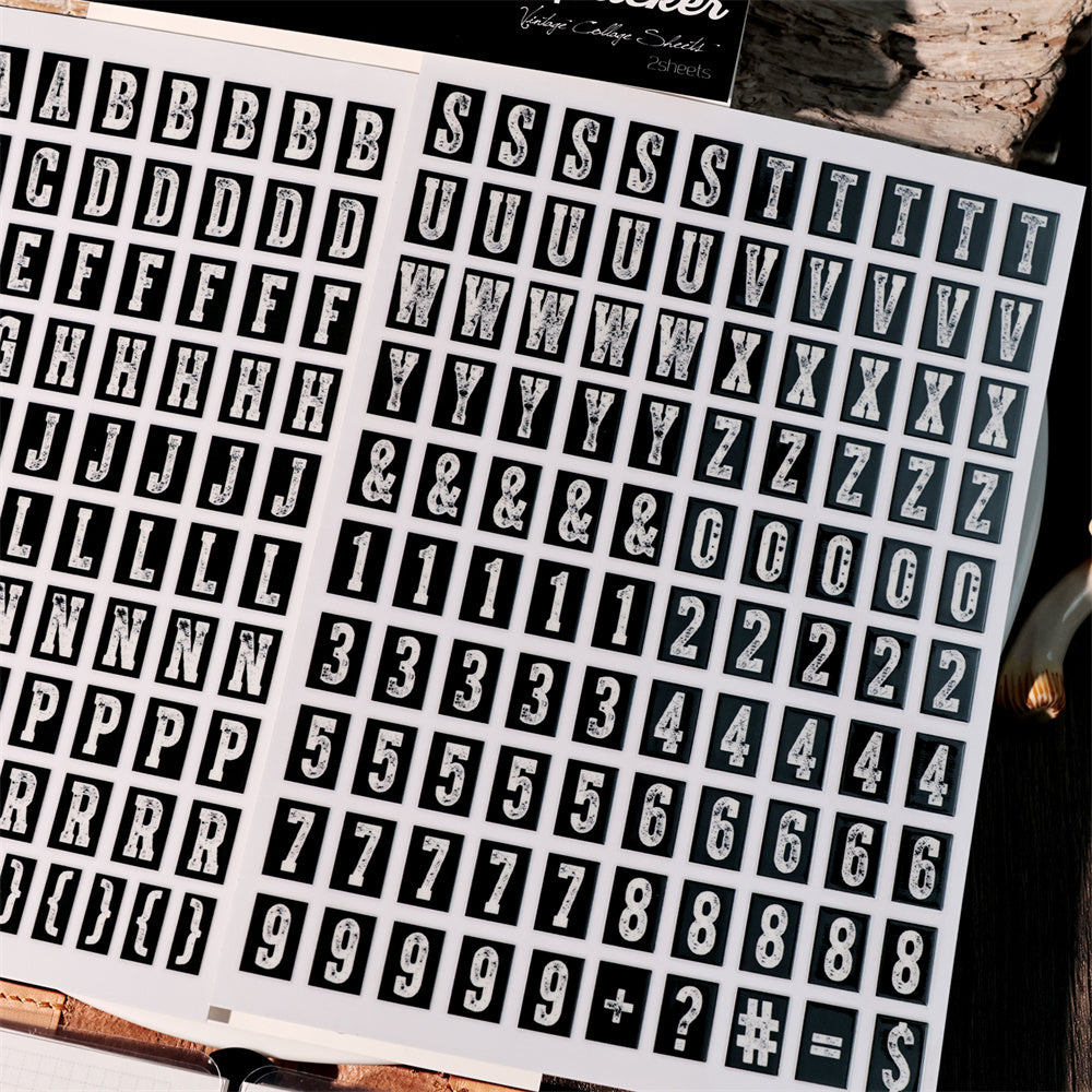 UV DTF Vintage Letters & Numbers Transfer Stickers – ViVi Stationery