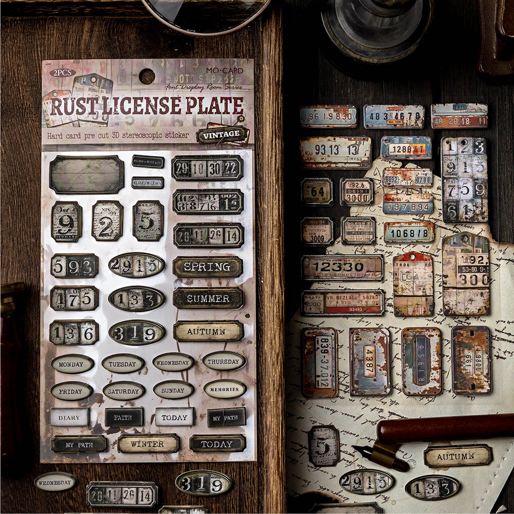 Vintage Alphanumeric Cardstock Stickers – ViVi Stationery