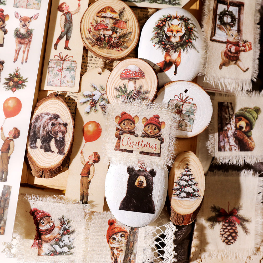 Vintage Christmas Animal Rub on Stickers – ViVi Stationery