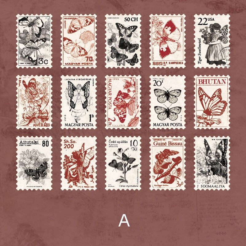 Vintage Stamp Stickers for Scrapbooking and Art Journal – ViVi Stationery