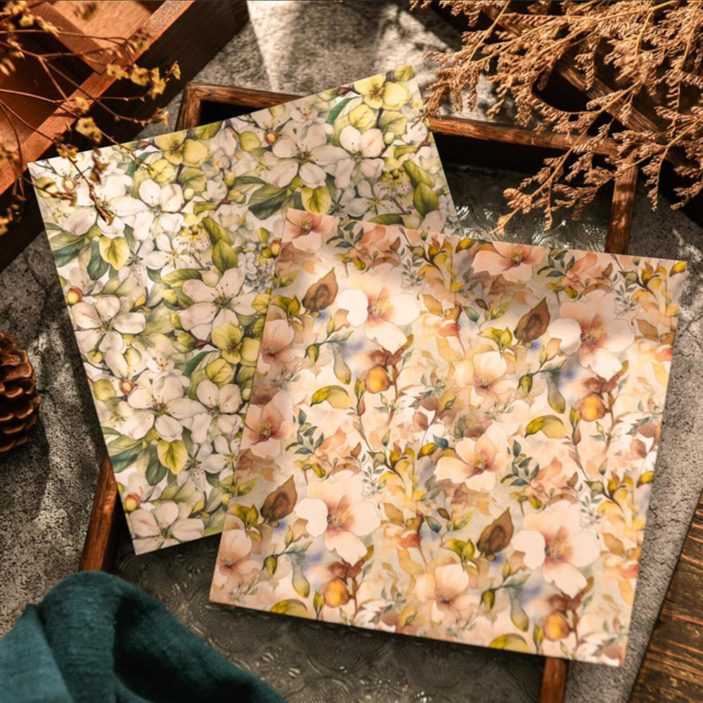 Watercolor Flower Scrapbook Paper – ViVi Stationery