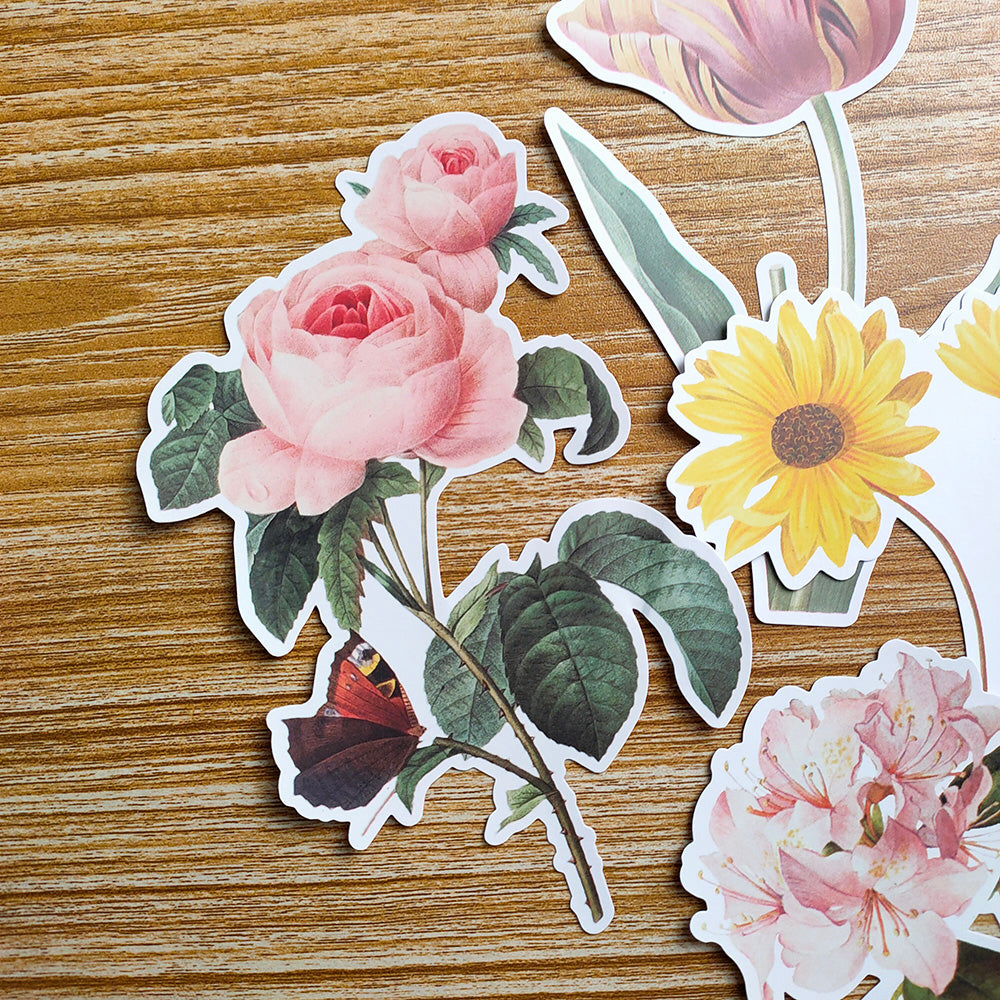 Big Flower Stickers for Scrapbooking and Junk Journal – ViVi Stationery