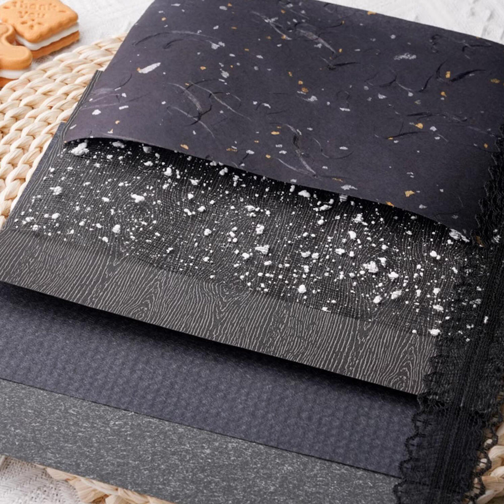 Black Scrapbook Paper and Mesh for Art Journal – ViVi Stationery