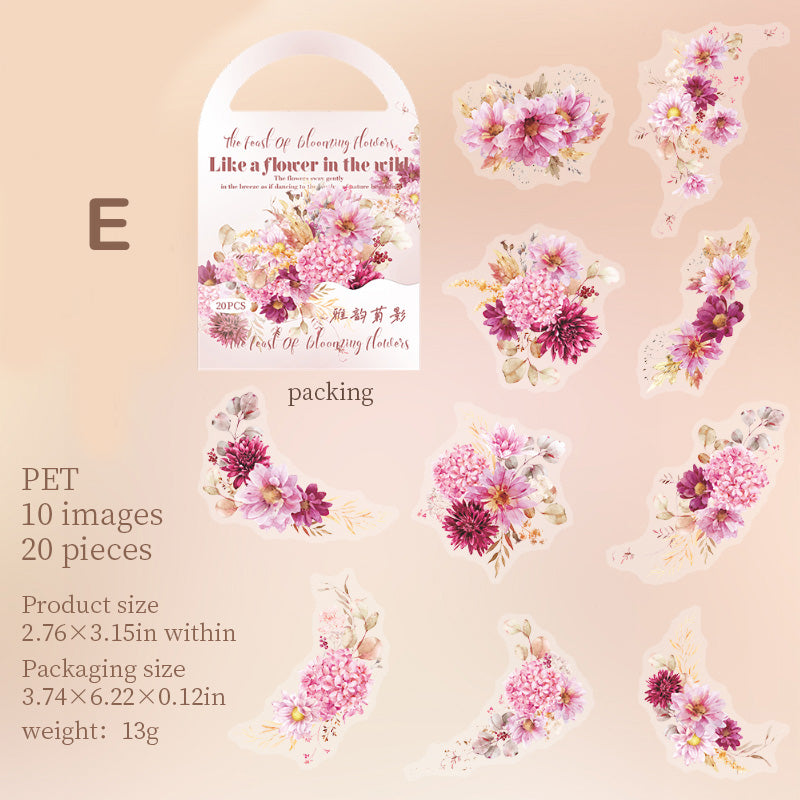 Pink Blooming Flower Sticker – ViVi Stationery