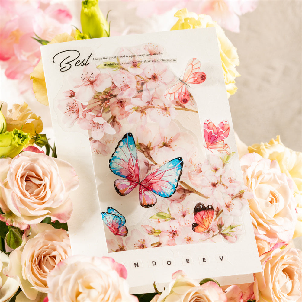Pink Blooming Flower Sticker – ViVi Stationery