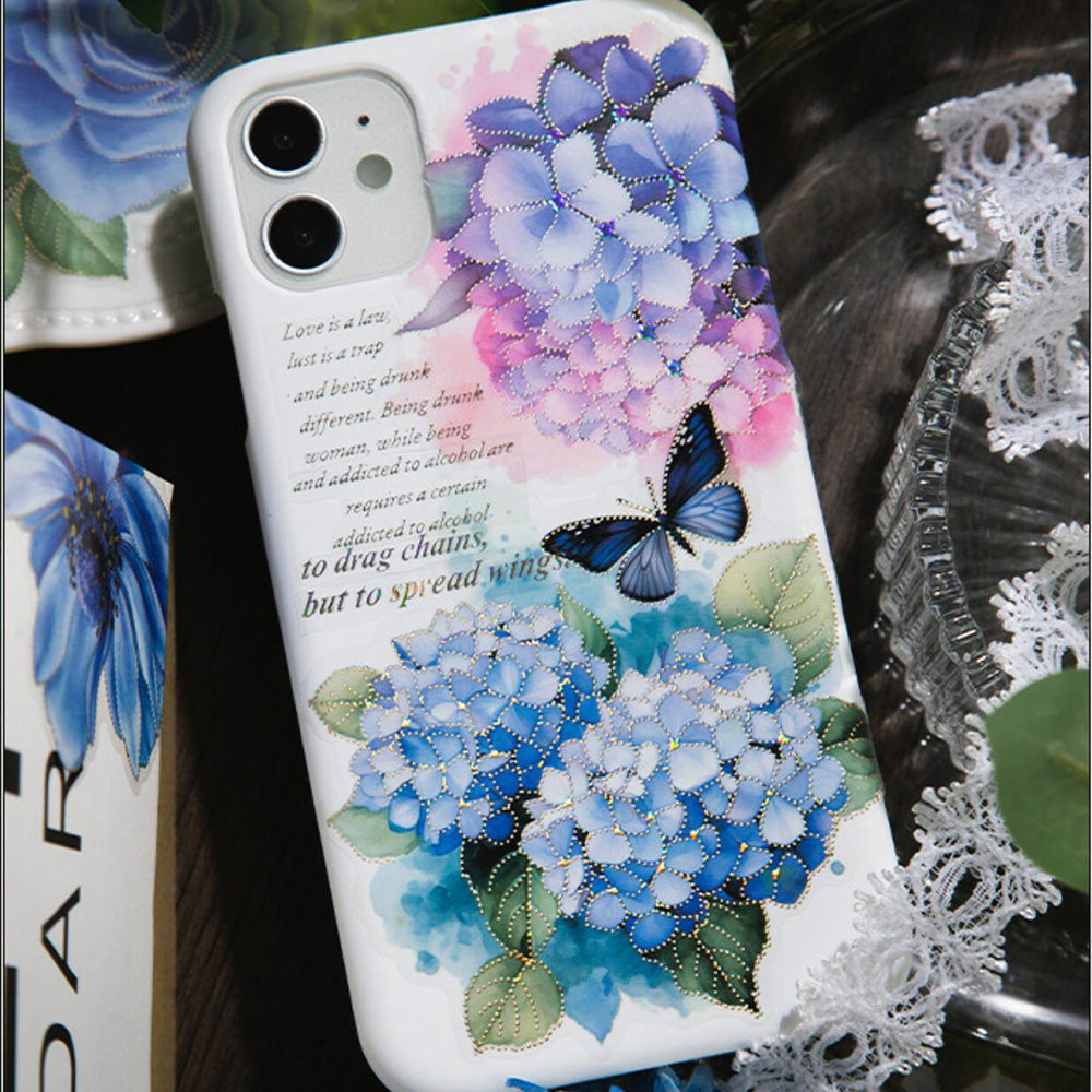 Blue Love Flower Stickers for Scrapbooking and Journaling – ViVi Stationery