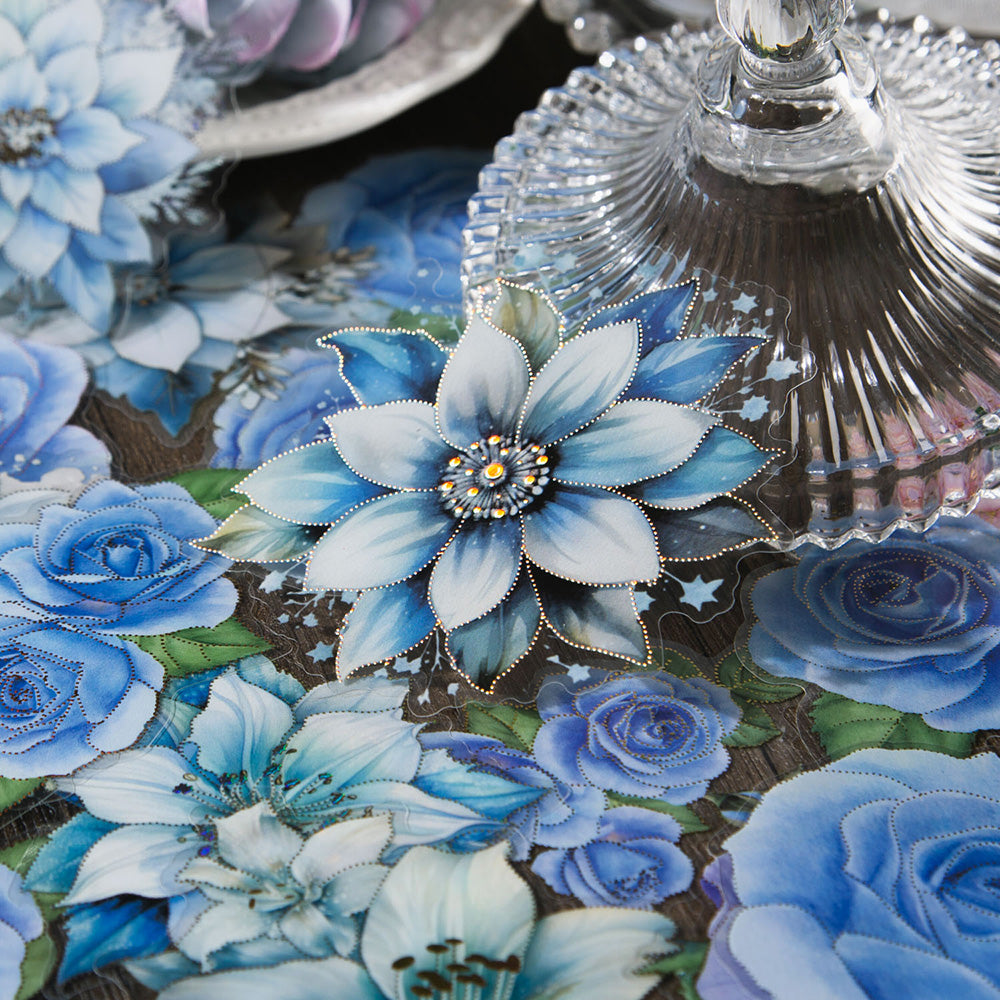 Blue Love Flower Stickers for Scrapbooking and Journaling – ViVi Stationery