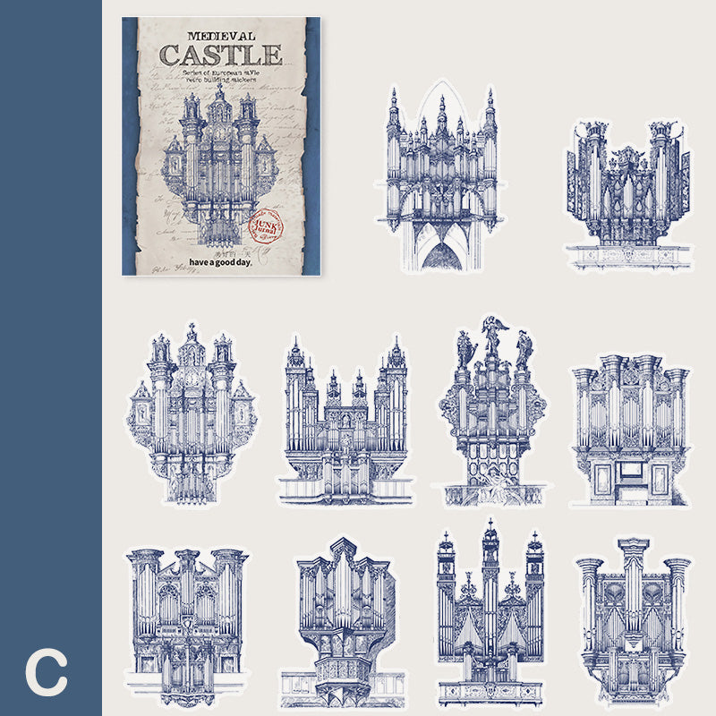 Medieval Castle Vellum Stickers for Junk Journal – ViVi Stationery
