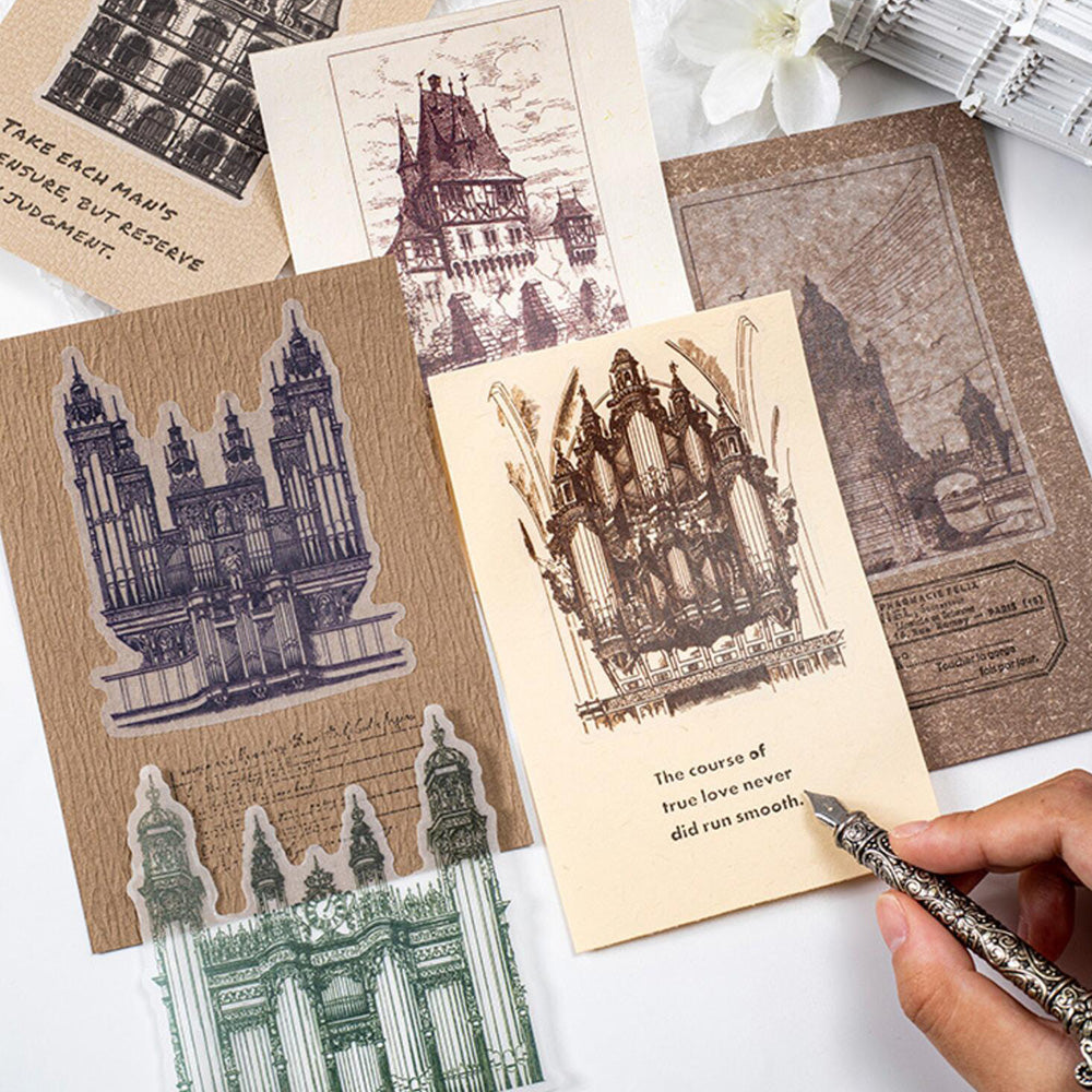 Medieval Castle Vellum Stickers for Junk Journal – ViVi Stationery
