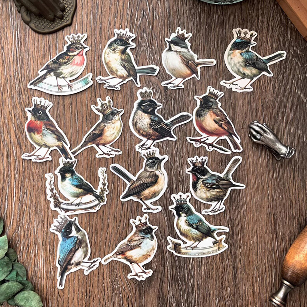 Vintage Crown Bird Sticker – ViVi Stationery