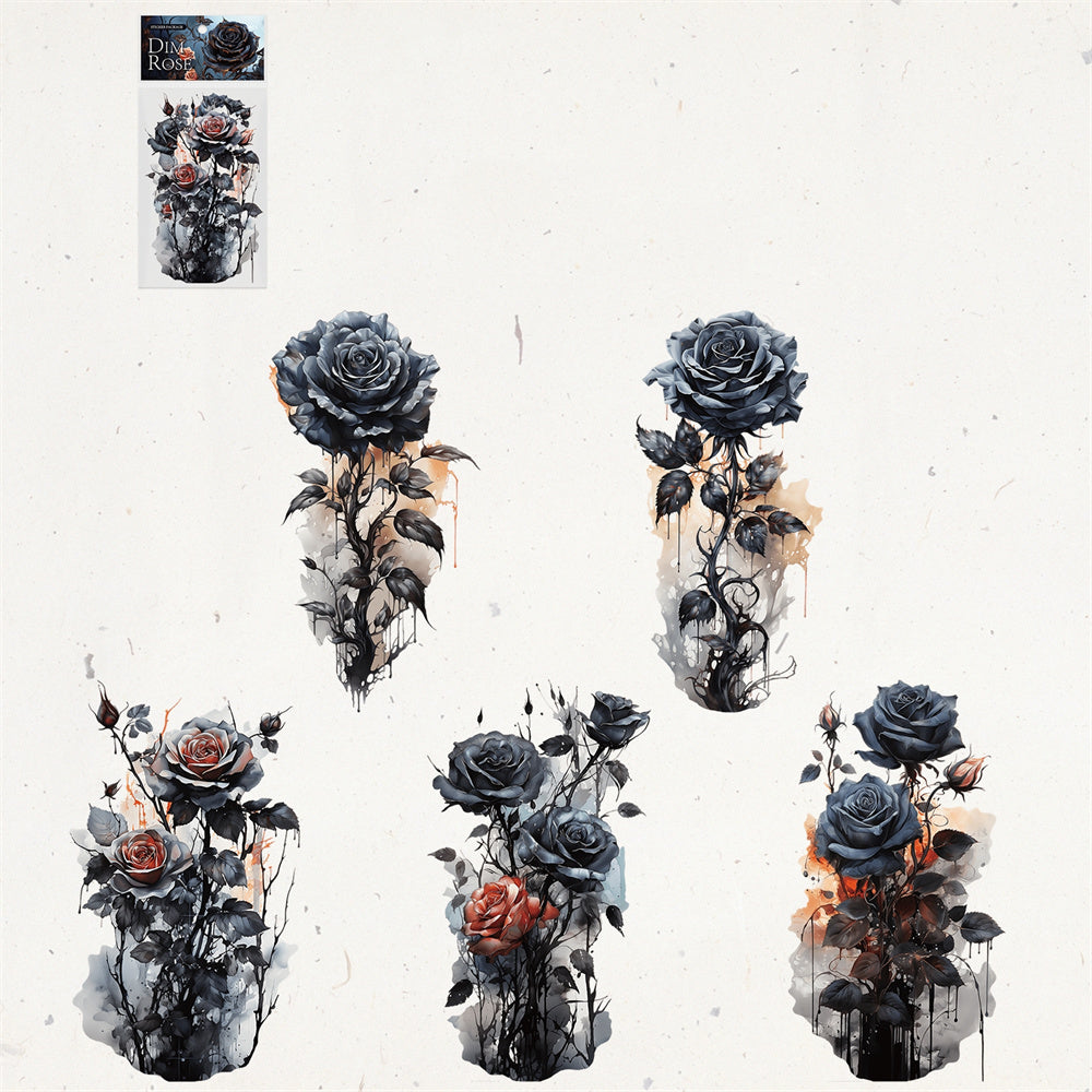 Dark Night Rose Sticker – ViVi Stationery