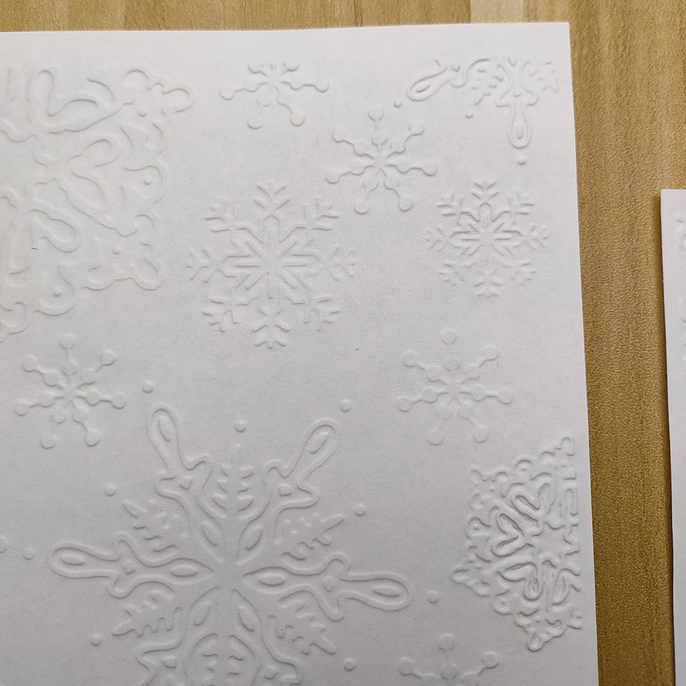 White Snowflake Embossed Paper for Card Making – ViVi Stationery
