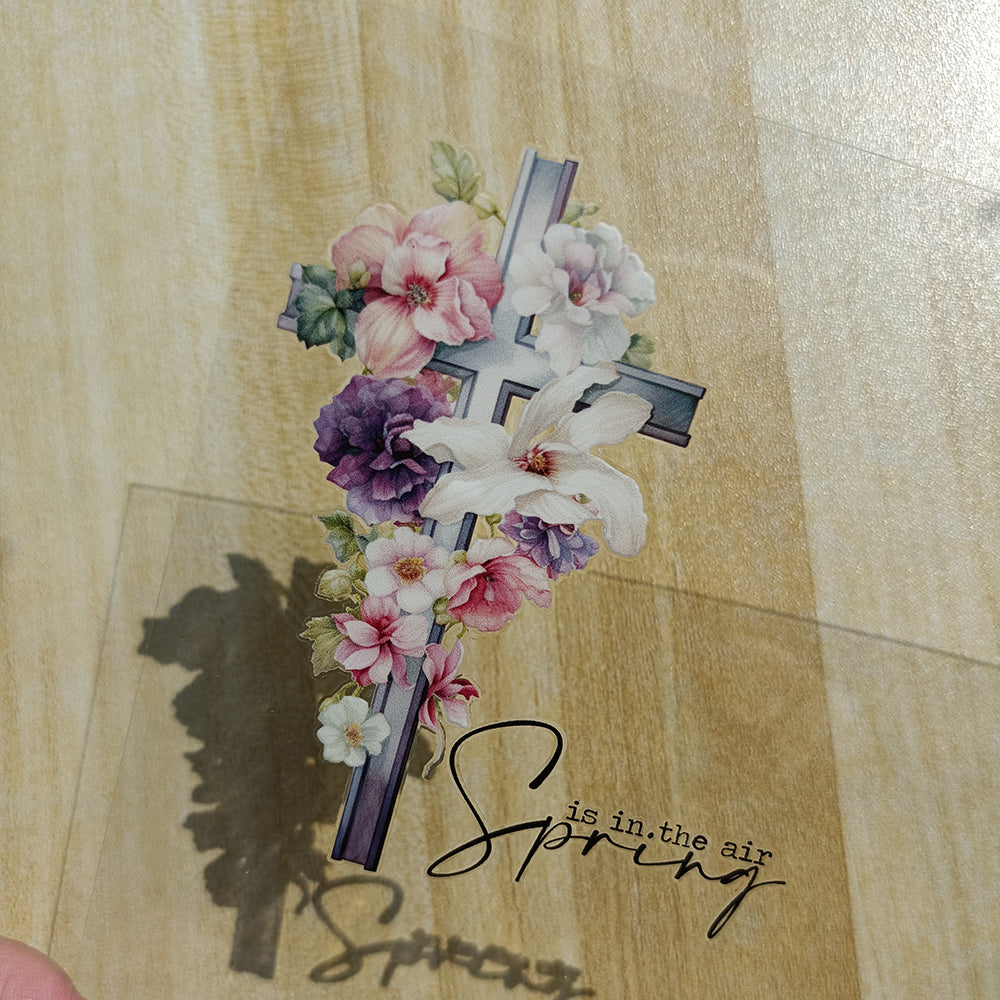 Waterproof Floral Cross Transfer Sticker 2 Sheets – ViVi Stationery