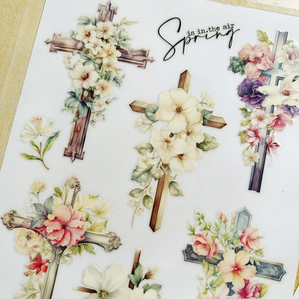 Waterproof Floral Cross Transfer Sticker – ViVi Stationery