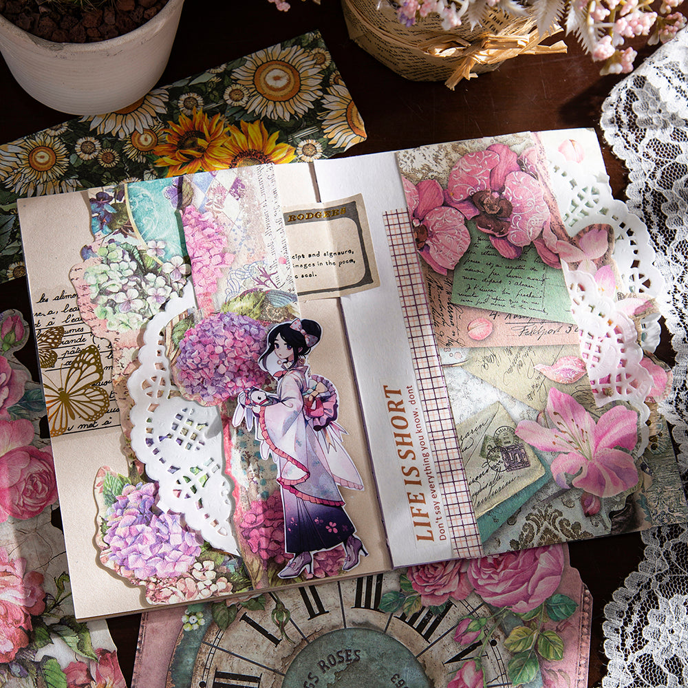 Flower ArtEdge Scrapbook Paper for Art Journal and Junk Journal – ViVi ...