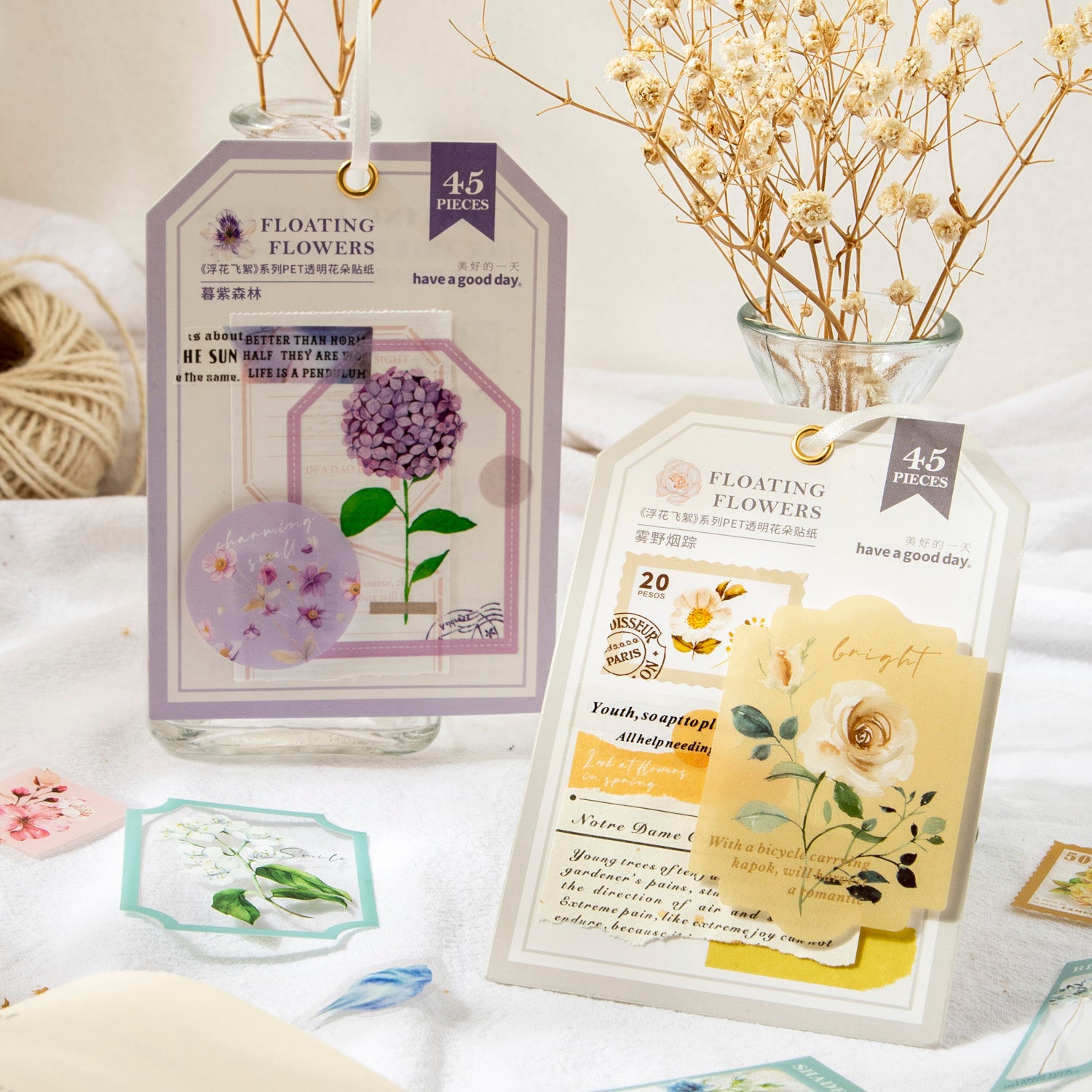 Floating Flowers Stickers for Scrapbooking and Journaling – ViVi Stationery