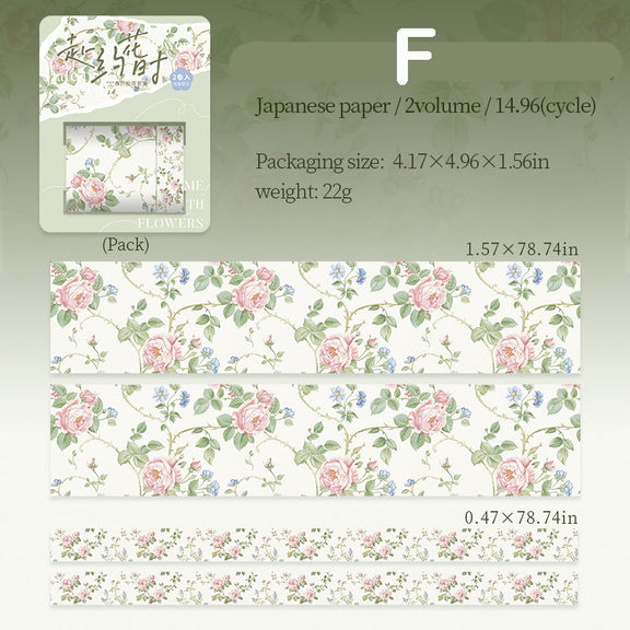 Date Time Flower Washi Tape – ViVi Stationery