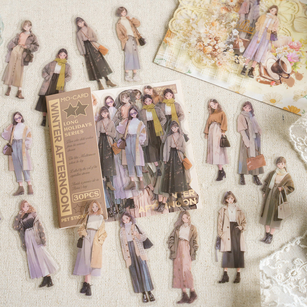 Delicate Girl Stickers for Scrapbooking and Art Journal – ViVi Stationery