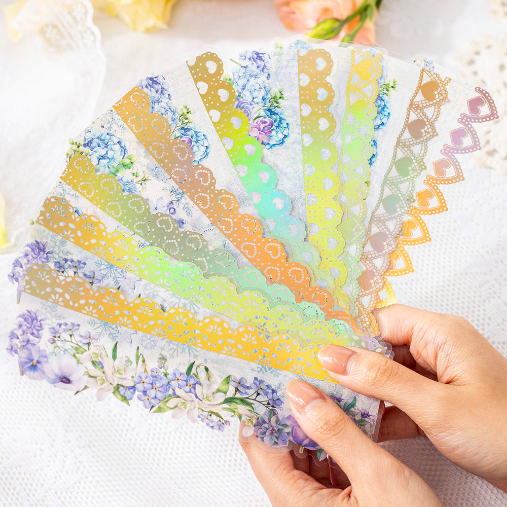 Hot Stamping Lace Floral Stickers for Scrapbooking and Card Making ...