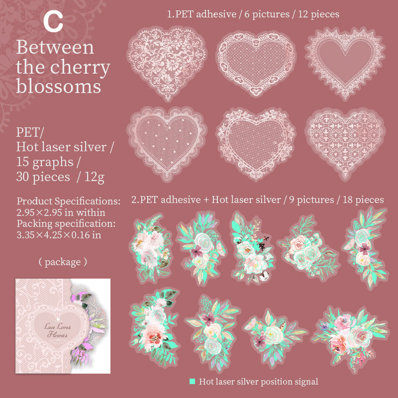 Lace Love Flower Sticker – ViVi Stationery