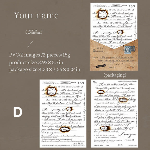 Love Letter Rub-on Sticker – ViVi Stationery
