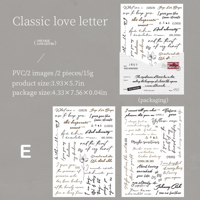 Love Letter Rub-on Sticker – ViVi Stationery