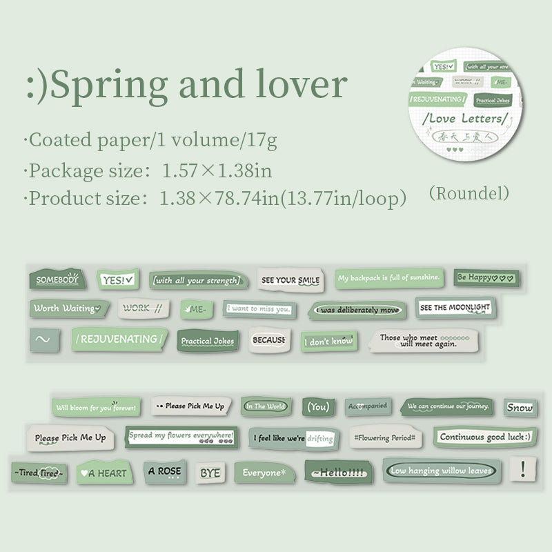 Love Letter Phrase Tape – ViVi Stationery