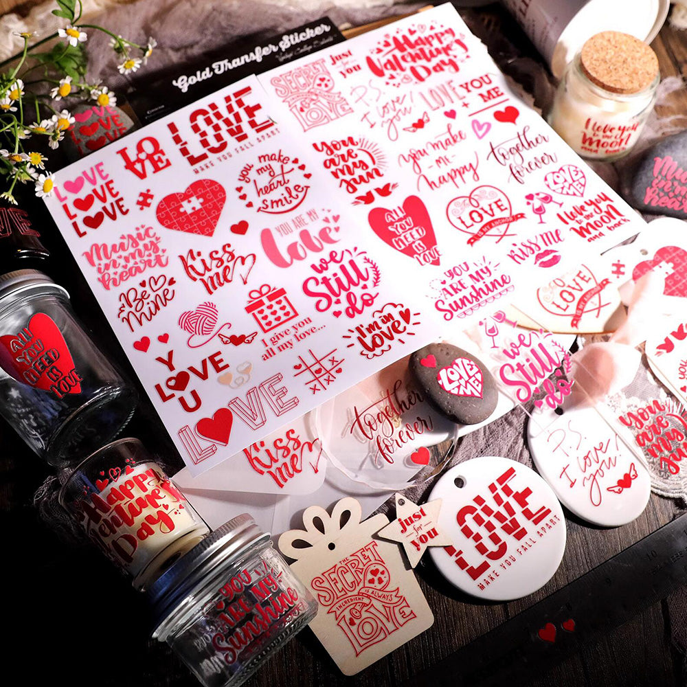 UV DTF Love Theme Transfer Stickers – ViVi Stationery