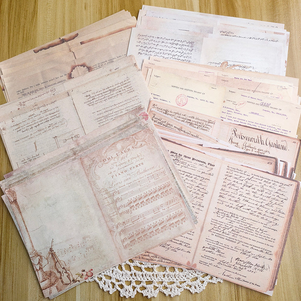 Big Size Manuscript Scrapbook Paper for Junk Journal – ViVi Stationery
