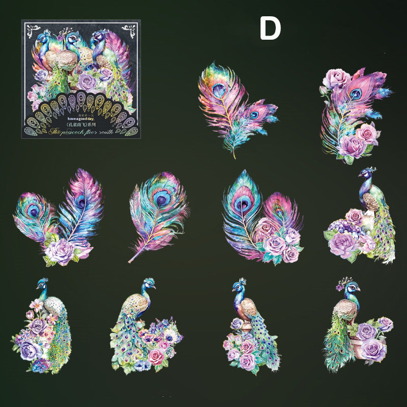Peacock and Feather Sticker for Scrapbooking and Art Journal – ViVi ...