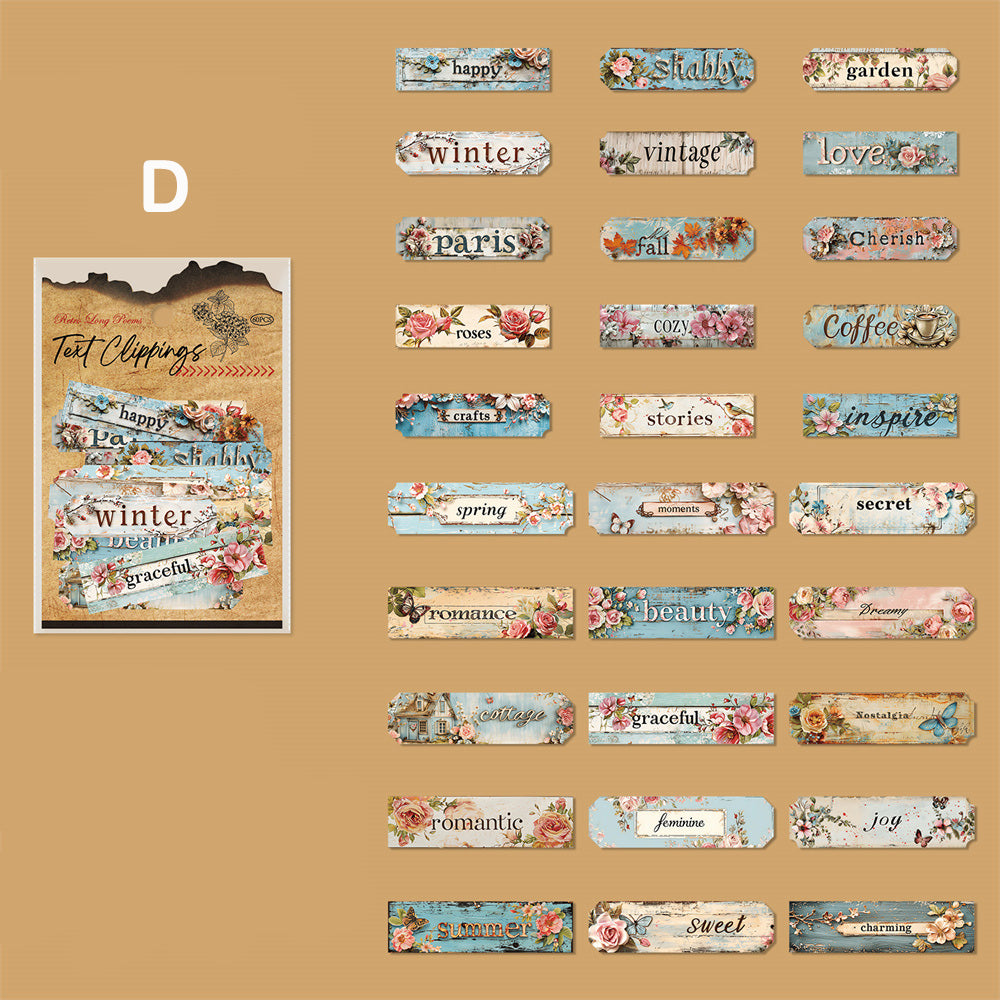 Retro Long Poems Sticker – ViVi Stationery